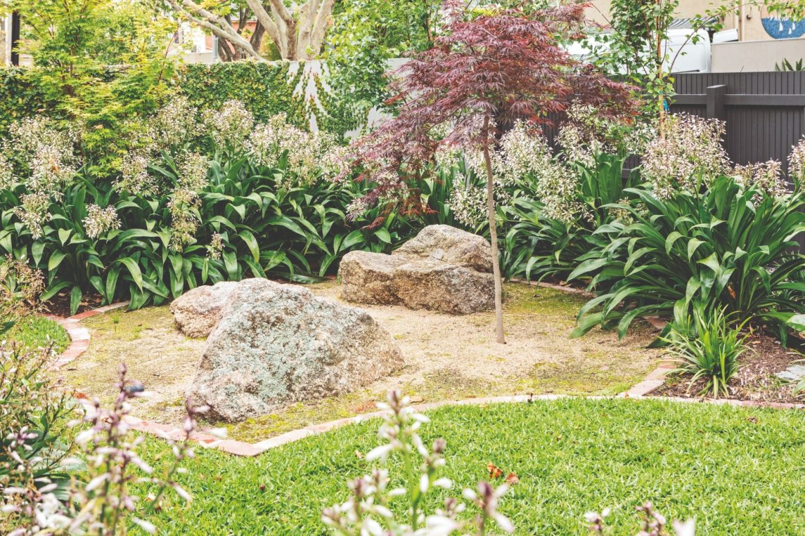 Layered planting wraps the garden in its leafy embrace