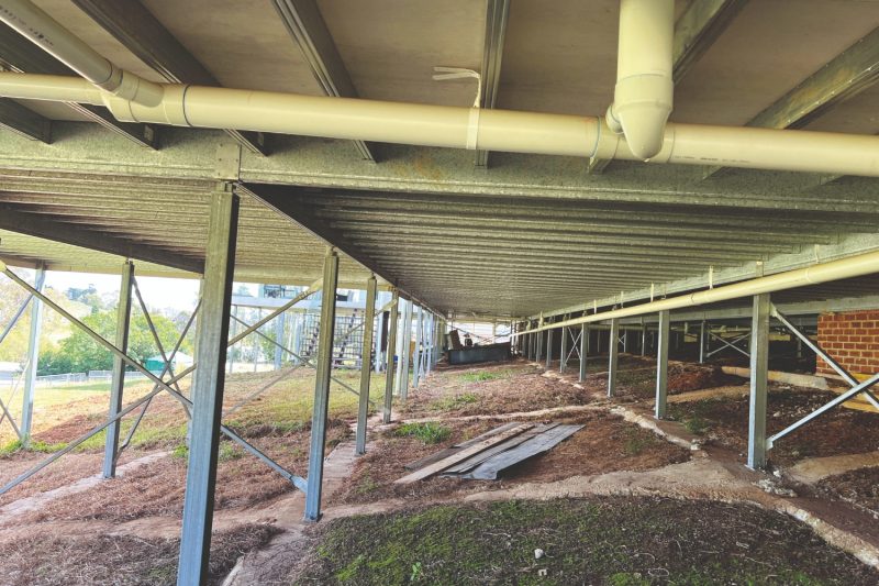 A four bedroom home stood strong becasue of it's steel flooring system