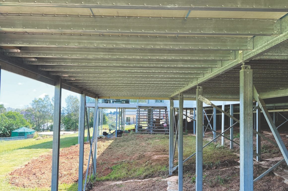 A four bedroom home stood strong becasue of it's steel flooring system