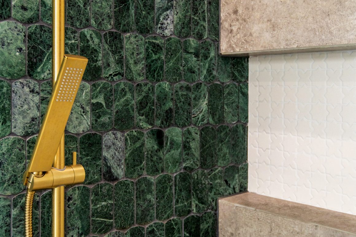 Enhance Your Space with Stone Arc Green Mosaic Tiles by Geelong Tiles