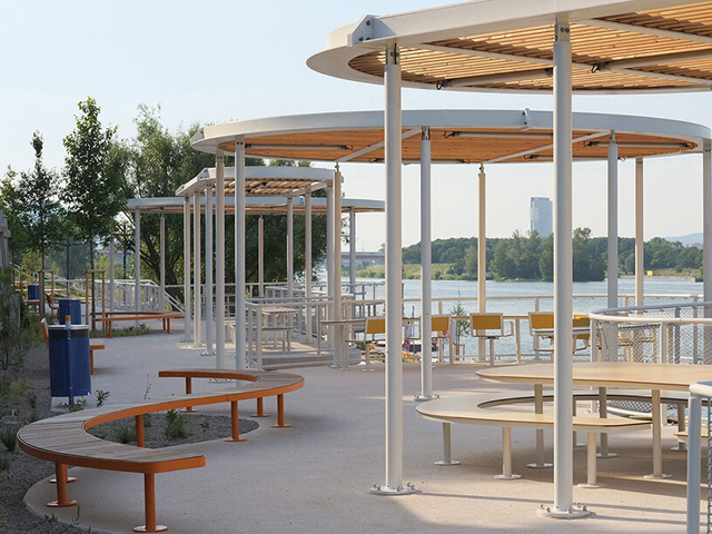 Vibrantly Coloured Platforms Brighten Up Vienna's Waterfront | ODS