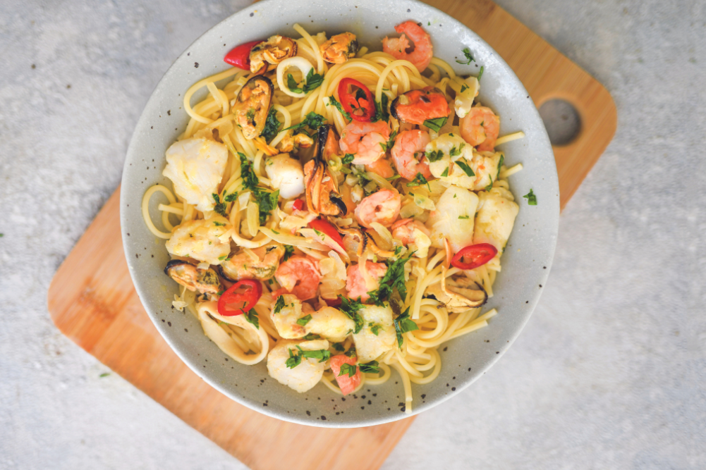 Seafood Spaghetti with Kombu - WellBeing Magazine
