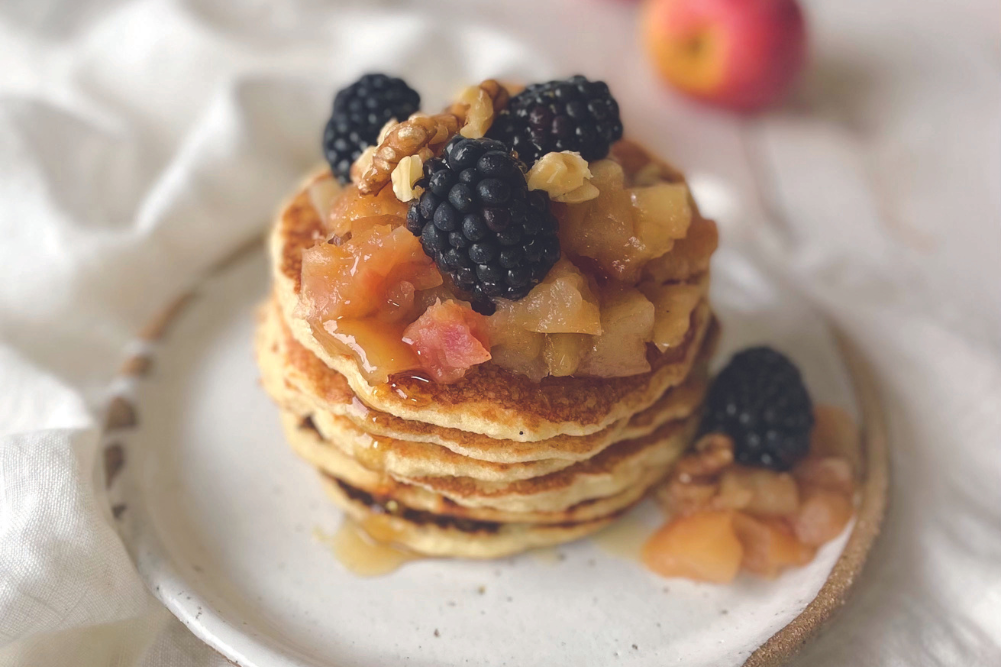 Blackberry & Apple Almond Pancake Stack - WellBeing Magazine